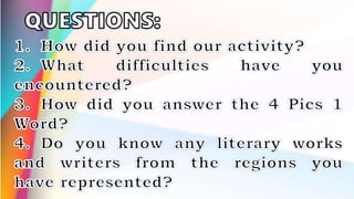 Representative texts and authors from Philippine region Part 1 | PPTX