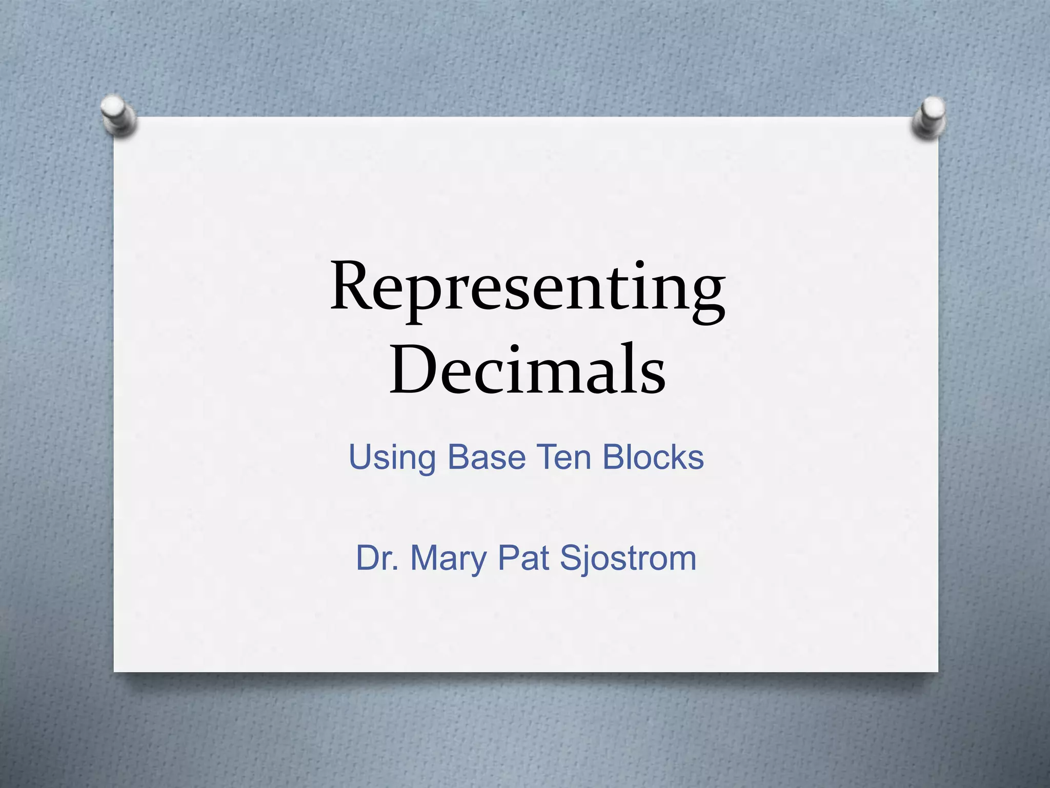 Representing decimals | PPT | Free Download