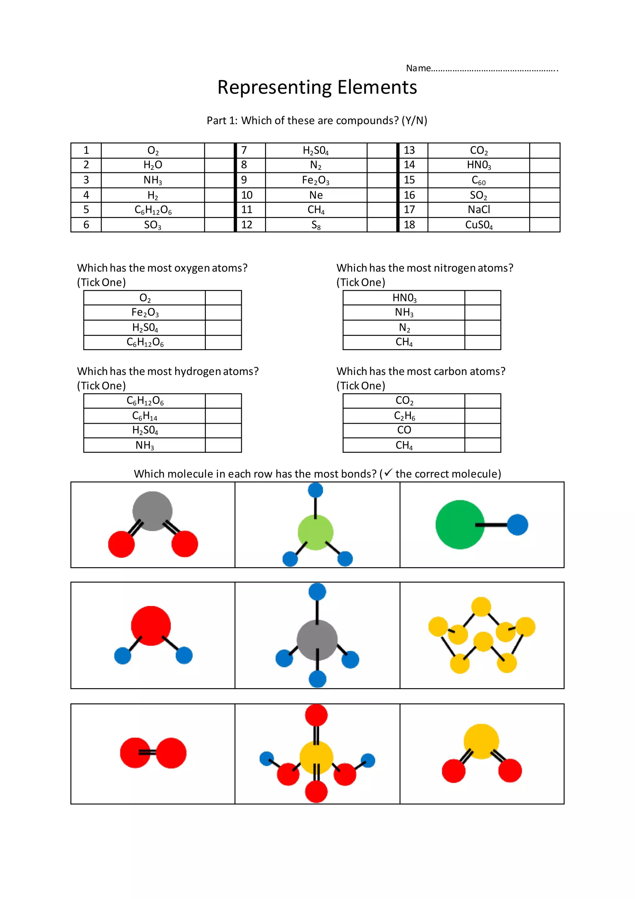 Representing element worksheet (1) | DOCX