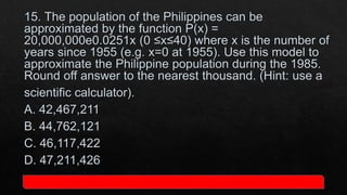 Representing Real-Life Situations Using Exponential Functions | PPTX