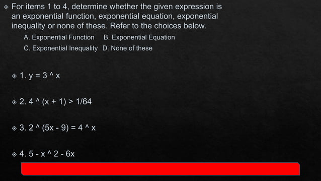Representing Real-Life Situations Using Exponential Functions | PPTX