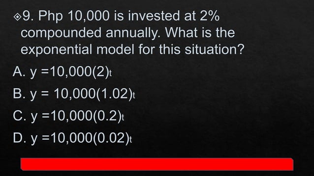 Representing Real-Life Situations Using Exponential Functions | PPTX