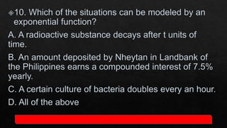 Representing Real-Life Situations Using Exponential Functions | PPTX