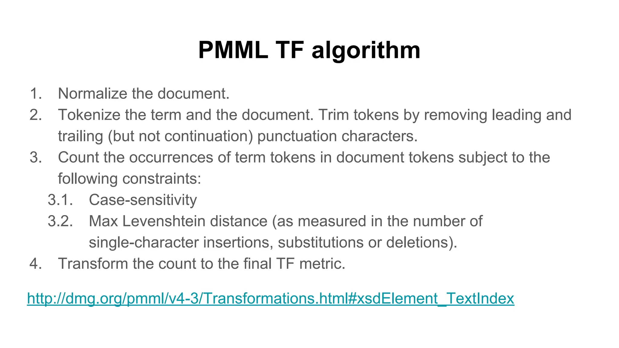 Representing TF and TF-IDF transformations in PMML | PDF