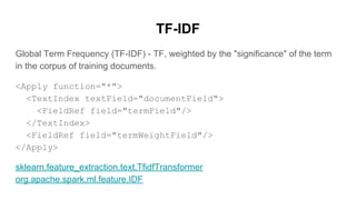 Representing TF and TF-IDF transformations in PMML | PDF