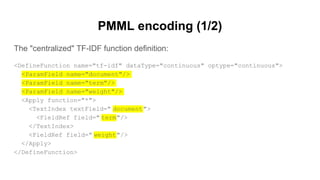 Representing TF and TF-IDF transformations in PMML | PDF