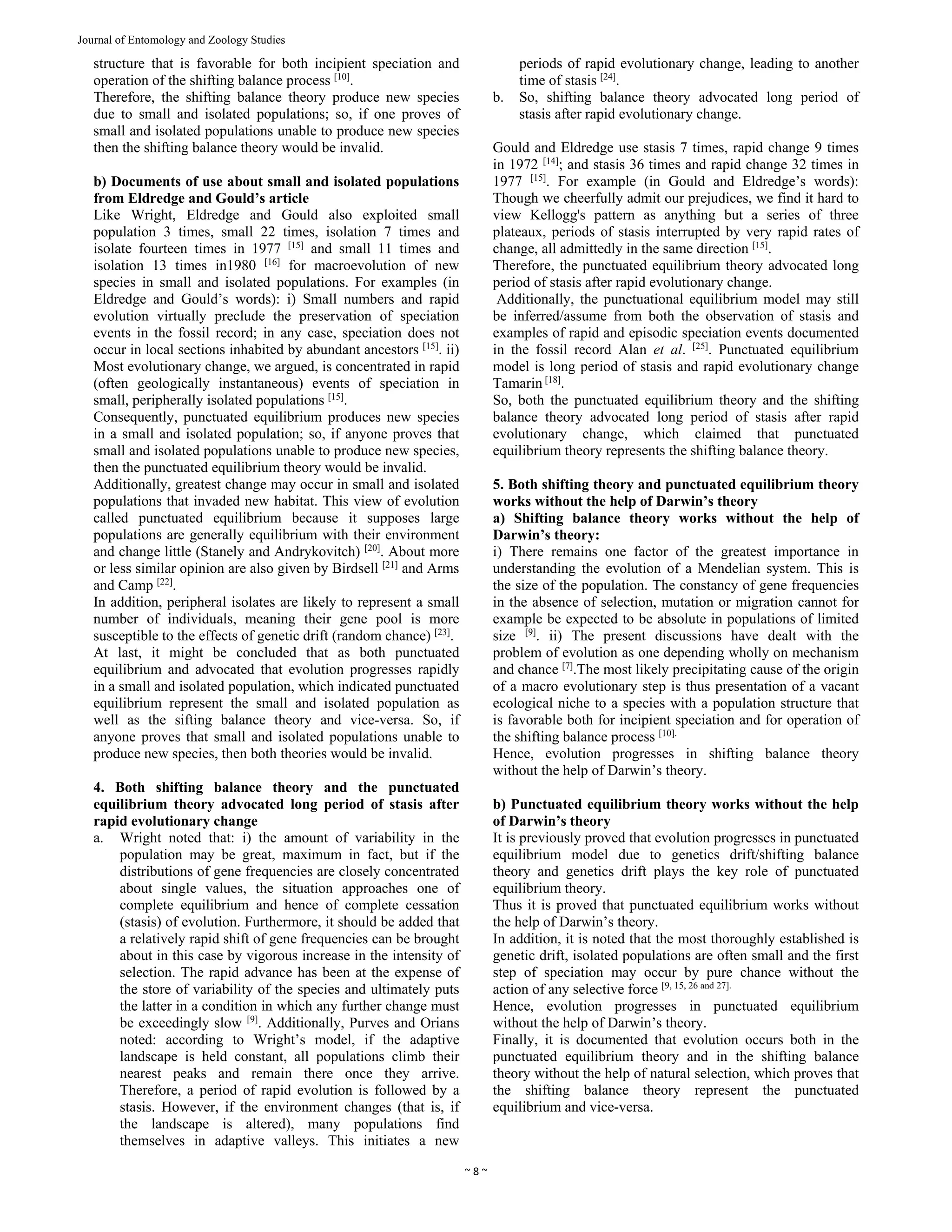 Punctuated equilibrium theory represents shifting balance theory (of ...