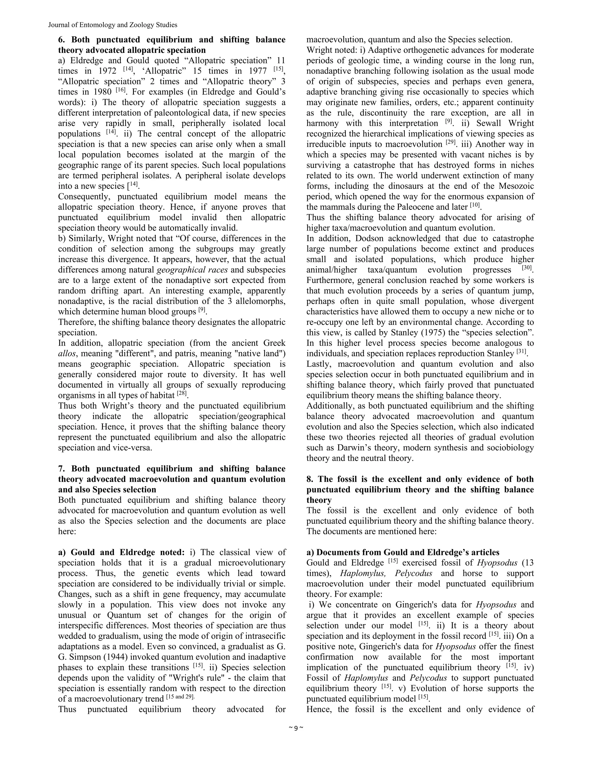 Punctuated equilibrium theory represents shifting balance theory (of ...