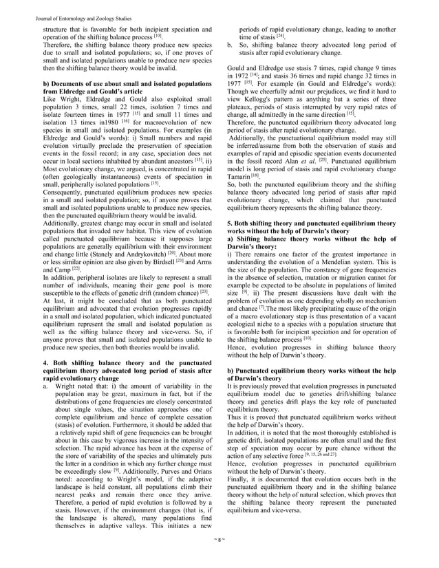 Punctuated equilibrium theory represents shifting balance theory (of ...