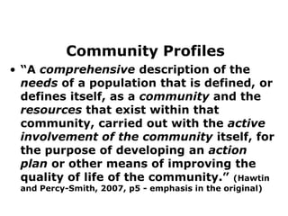 Reprising community profiling | PPTX