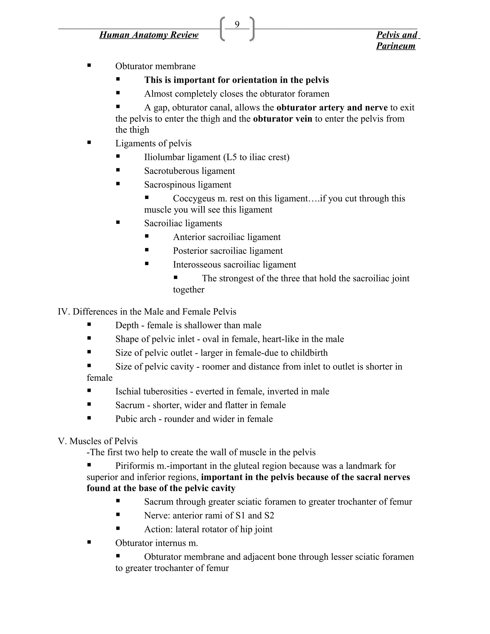 viva questions of Pelvis and Perinium anatomy | DOC