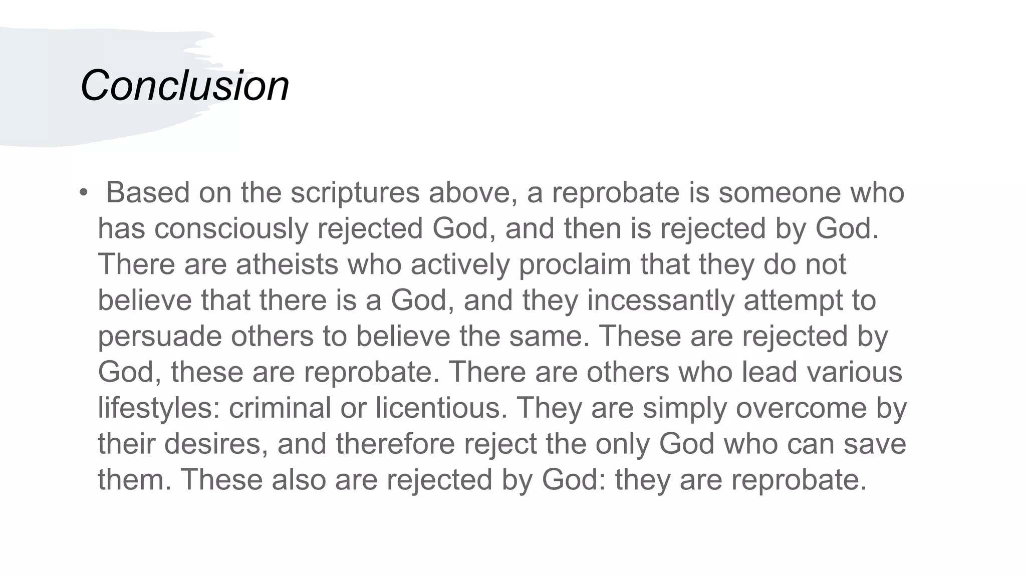 Reprobate Defined | PPSX