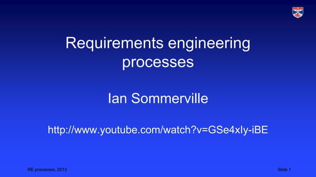 Requirements engineering processes | PPTX | Technology & Computing