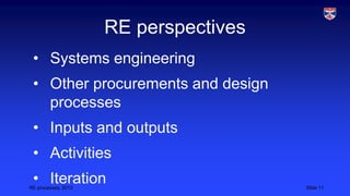 Requirements engineering processes | PPTX | Technology & Computing