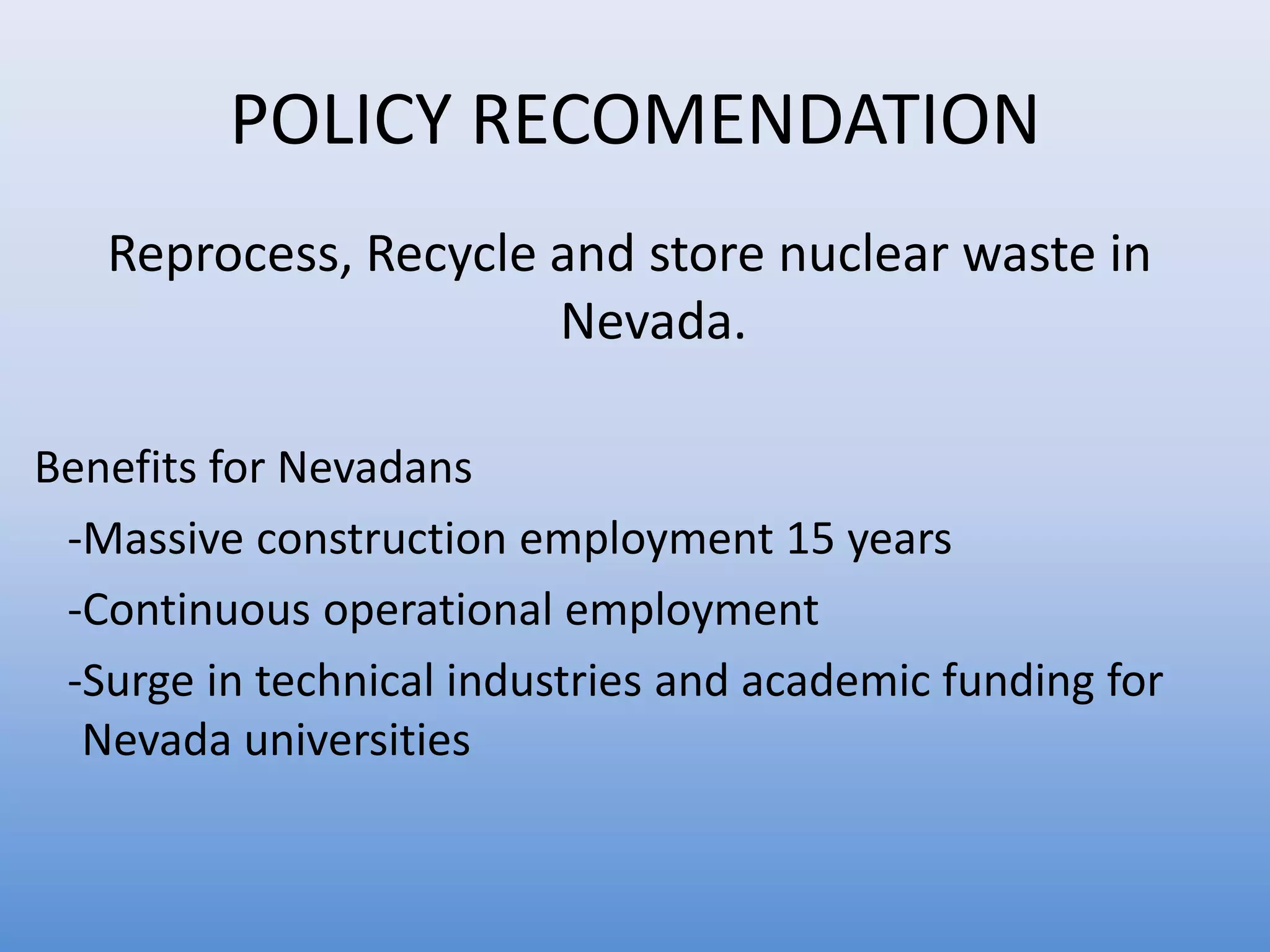 Nuclear Waste Reprocessing | PPTX