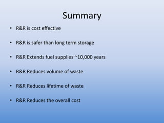 Nuclear Waste Reprocessing | PPTX