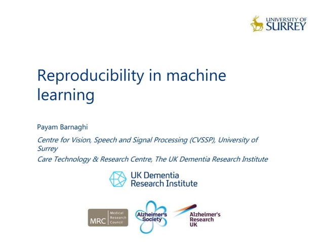 Reproducibility in machine learning | PPT
