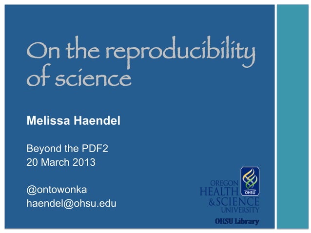 On the reproducibility of science | PDF