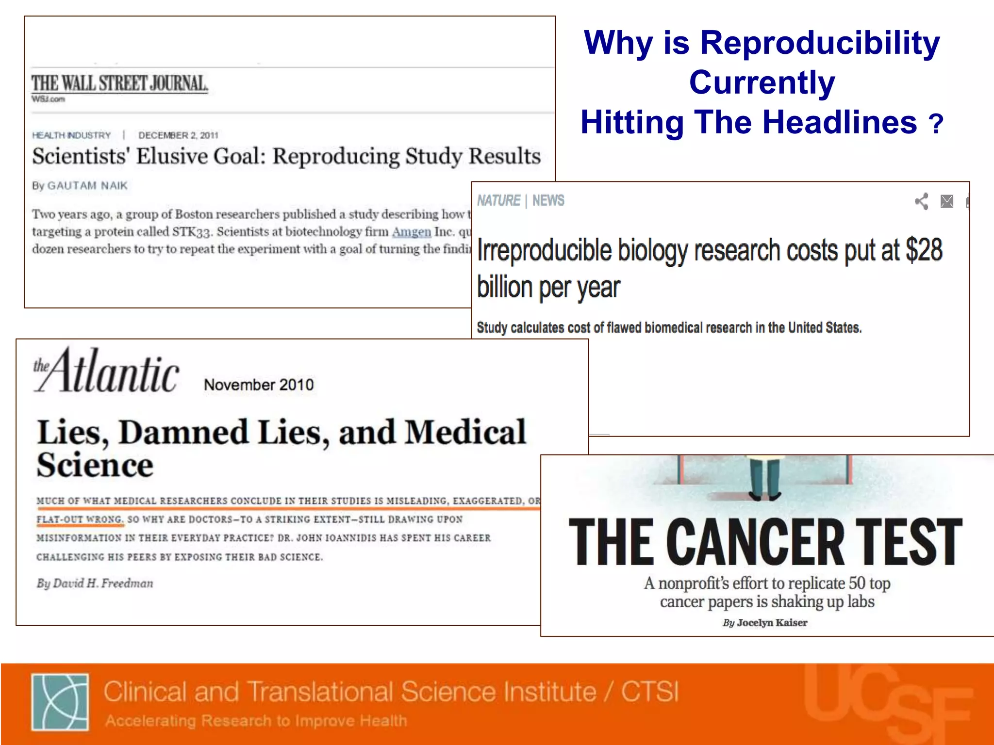 Data Reproducibility in Preclinical Discovery, Is It a Real Problem? 09 ...