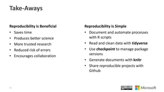 Reproducible Data Science with R | PPTX | Databases | Computer Software and Applications