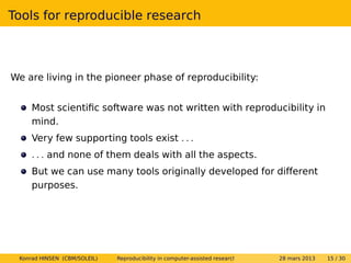 Reproducibility in computer-assisted research | PPT
