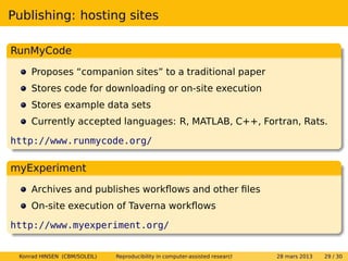 Reproducibility in computer-assisted research | PPT