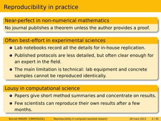 Reproducibility in computer-assisted research | PPT