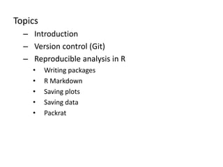 Reproducible Computational Research in R | PPT