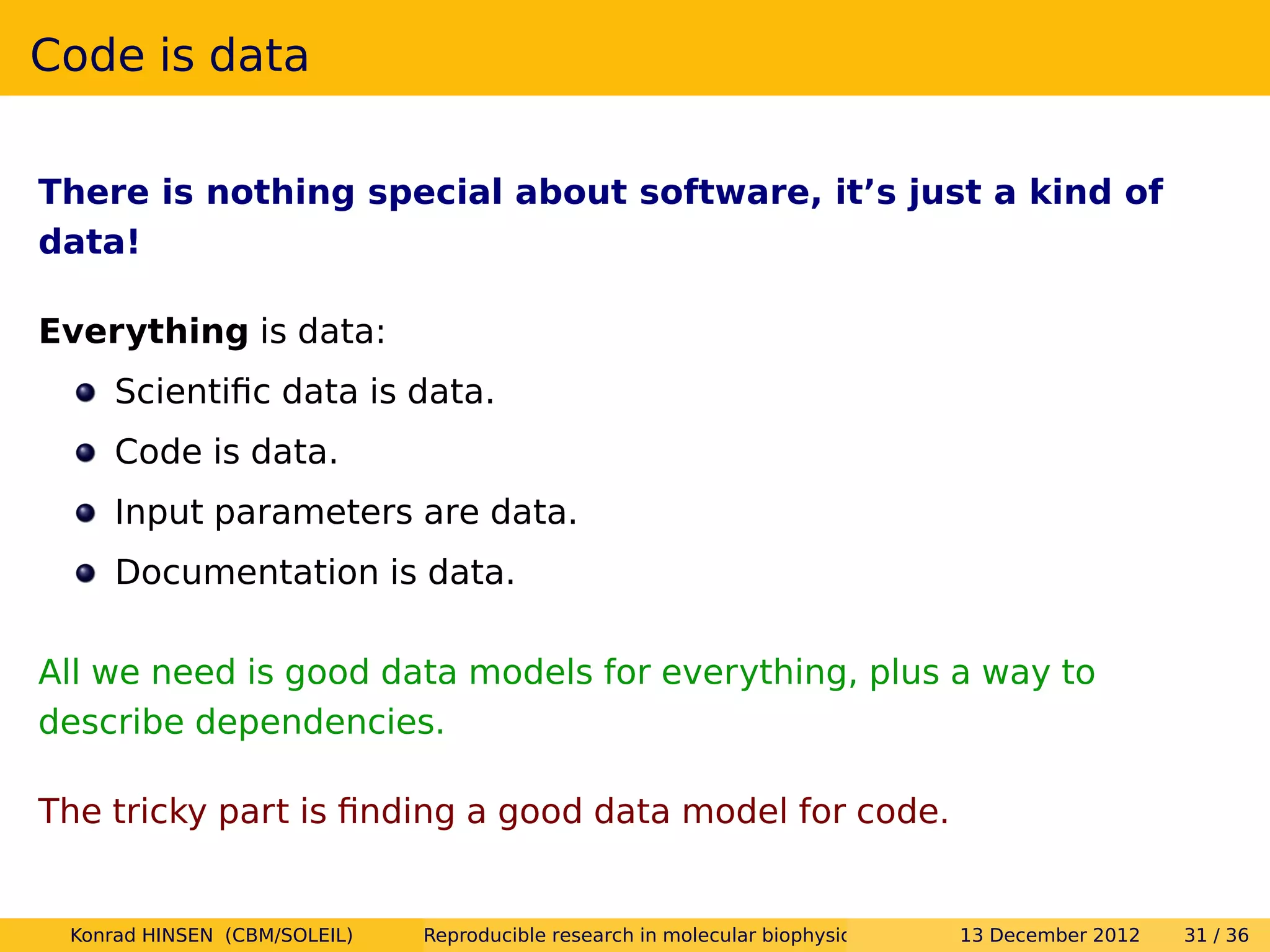 Reproducible research in molecular biophysics and structural biology | PPT