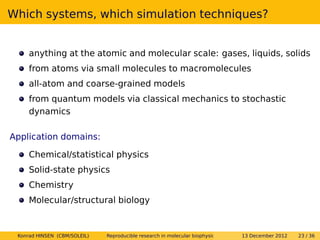 Reproducible research in molecular biophysics and structural biology | PPT