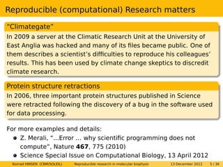 Reproducible research in molecular biophysics and structural biology | PPT