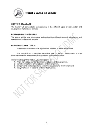 Reproduction And Development 1 Pdf
