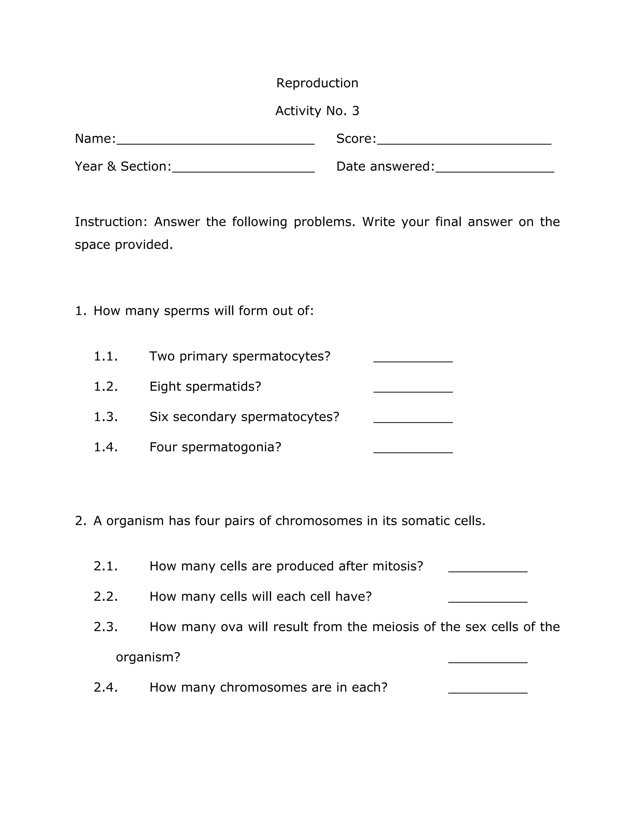 Reproduction activity 1, 2, 3. | PDF