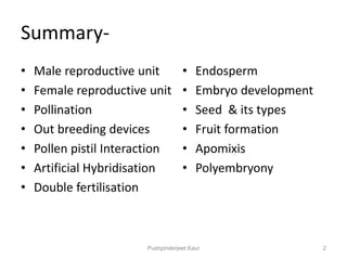 Reproduction in flowering plants chapter 2 | PPT