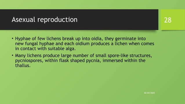 Reproduction in Lichens of different genera | PPTX