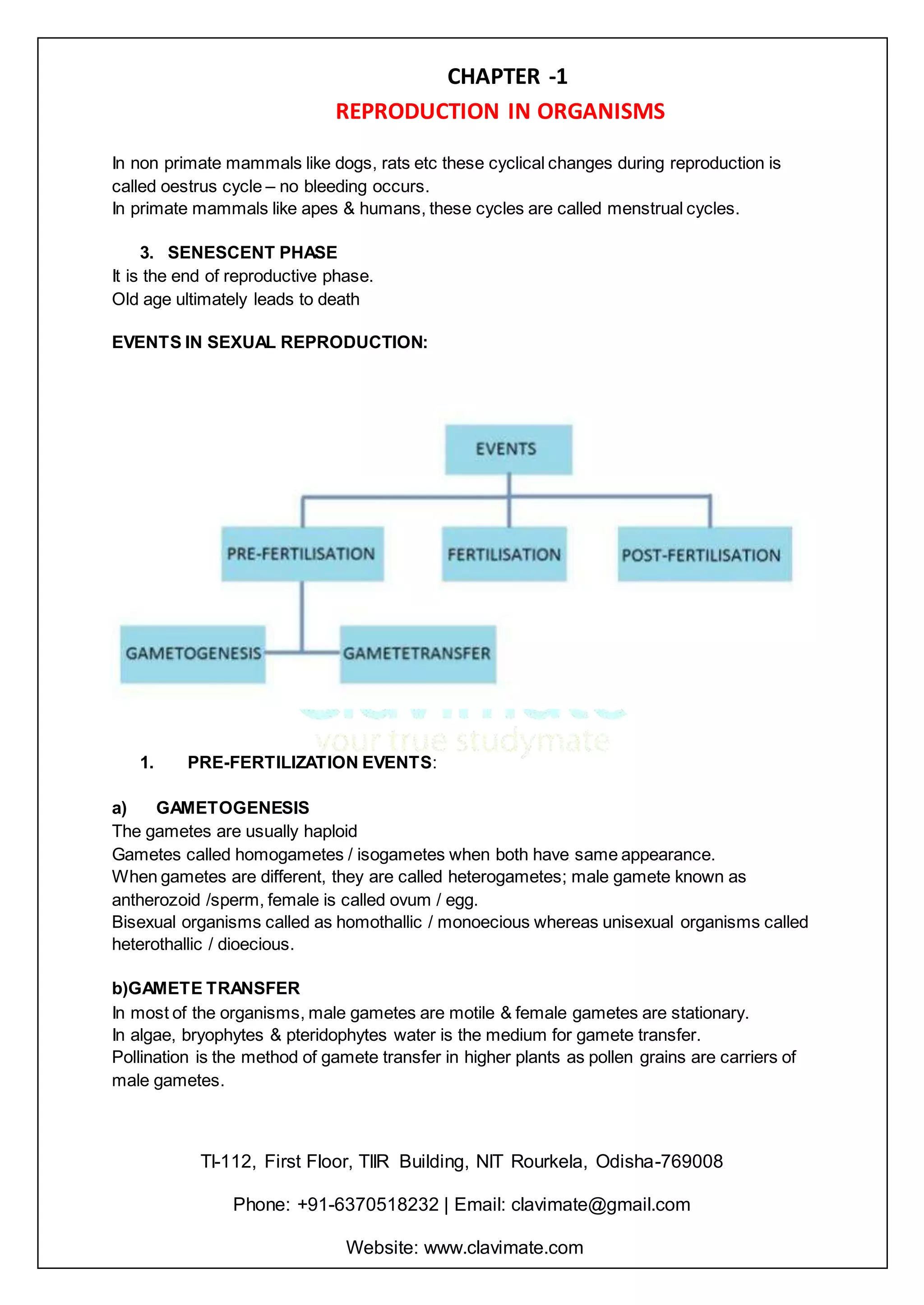 Chapter - 1 Class-12 Reproduction in organisms. | DOCX