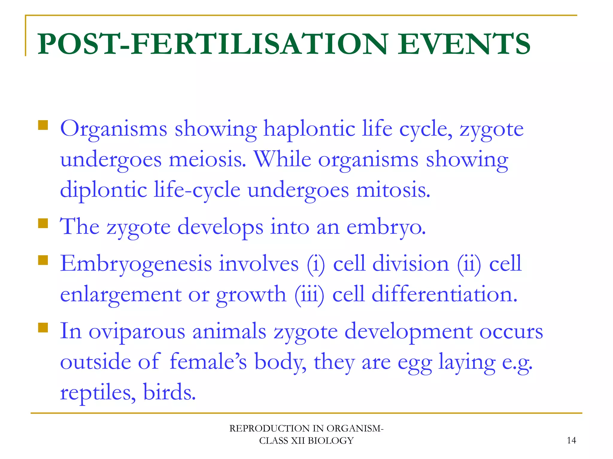 Reproduction In Organisms-CBSE Class XII Biology | PPT