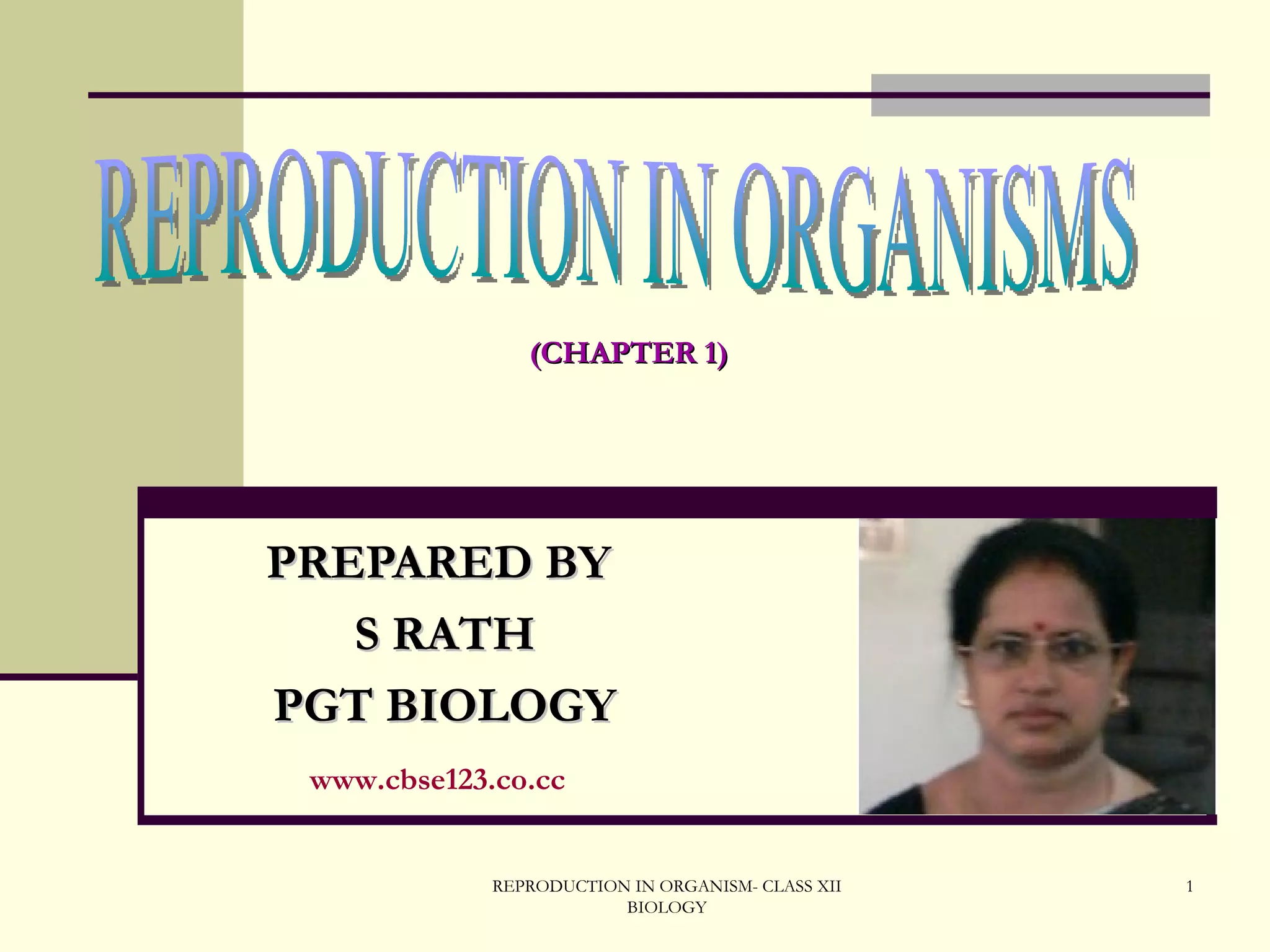 Reproduction In Organisms Cbse Class Xii Biology Ppt