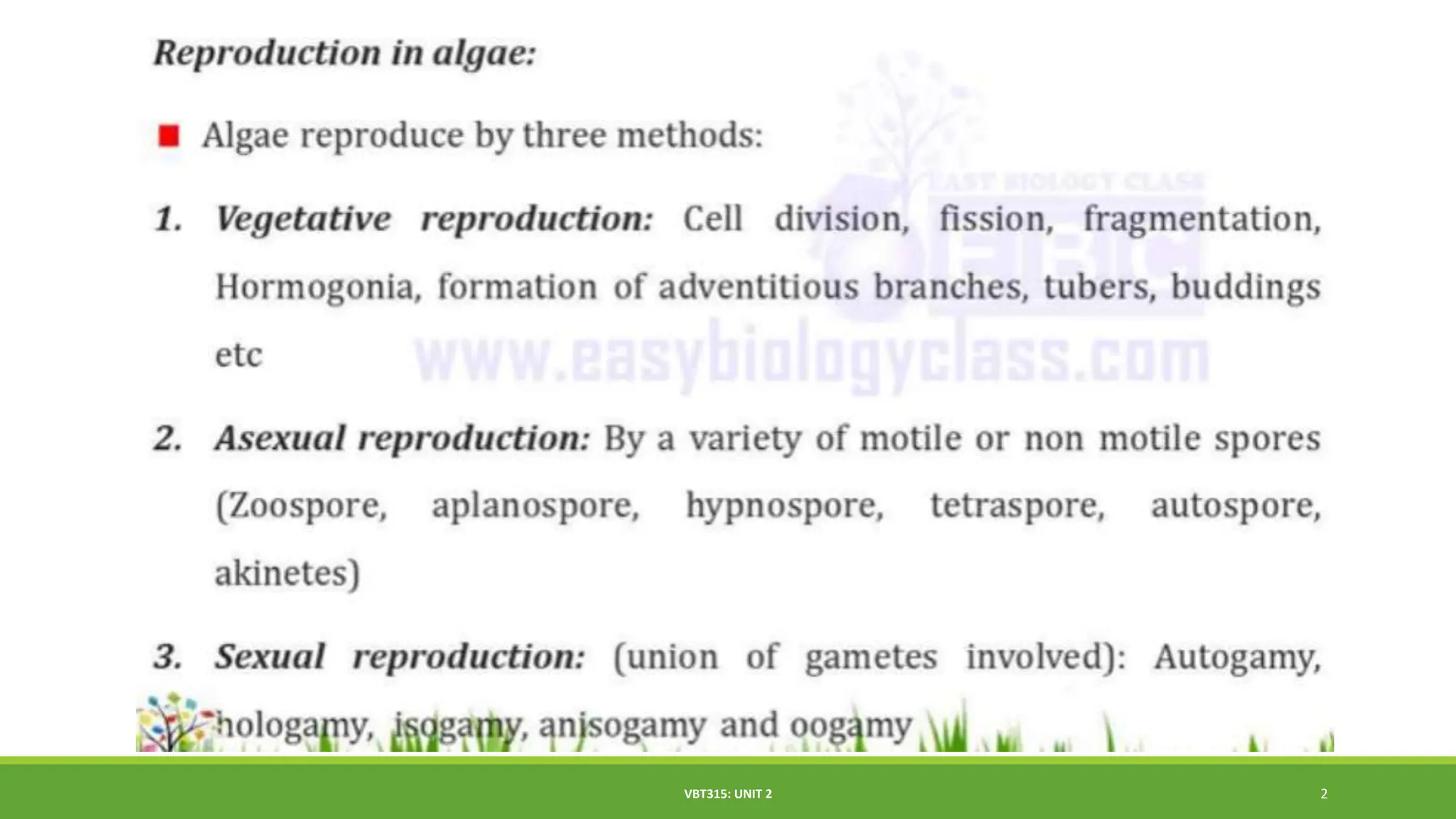Reproduction & Life cycle of micro and macro algae | PPT