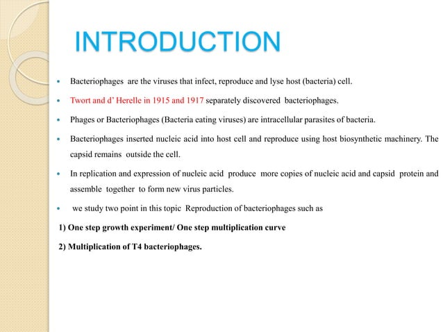 Reproduction of bacteriophages | PPTX | Infectious Diseases | Diseases and Conditions