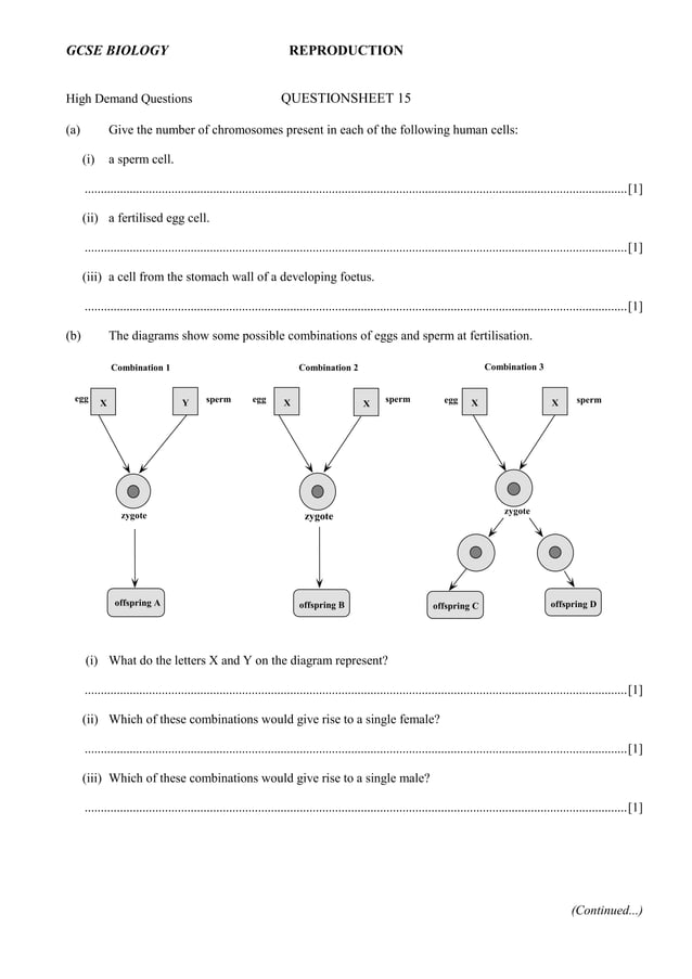 Reproduction in Animals Revision Questions | PDF