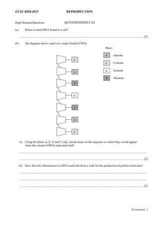 Reproduction in Animals Revision Questions | PDF