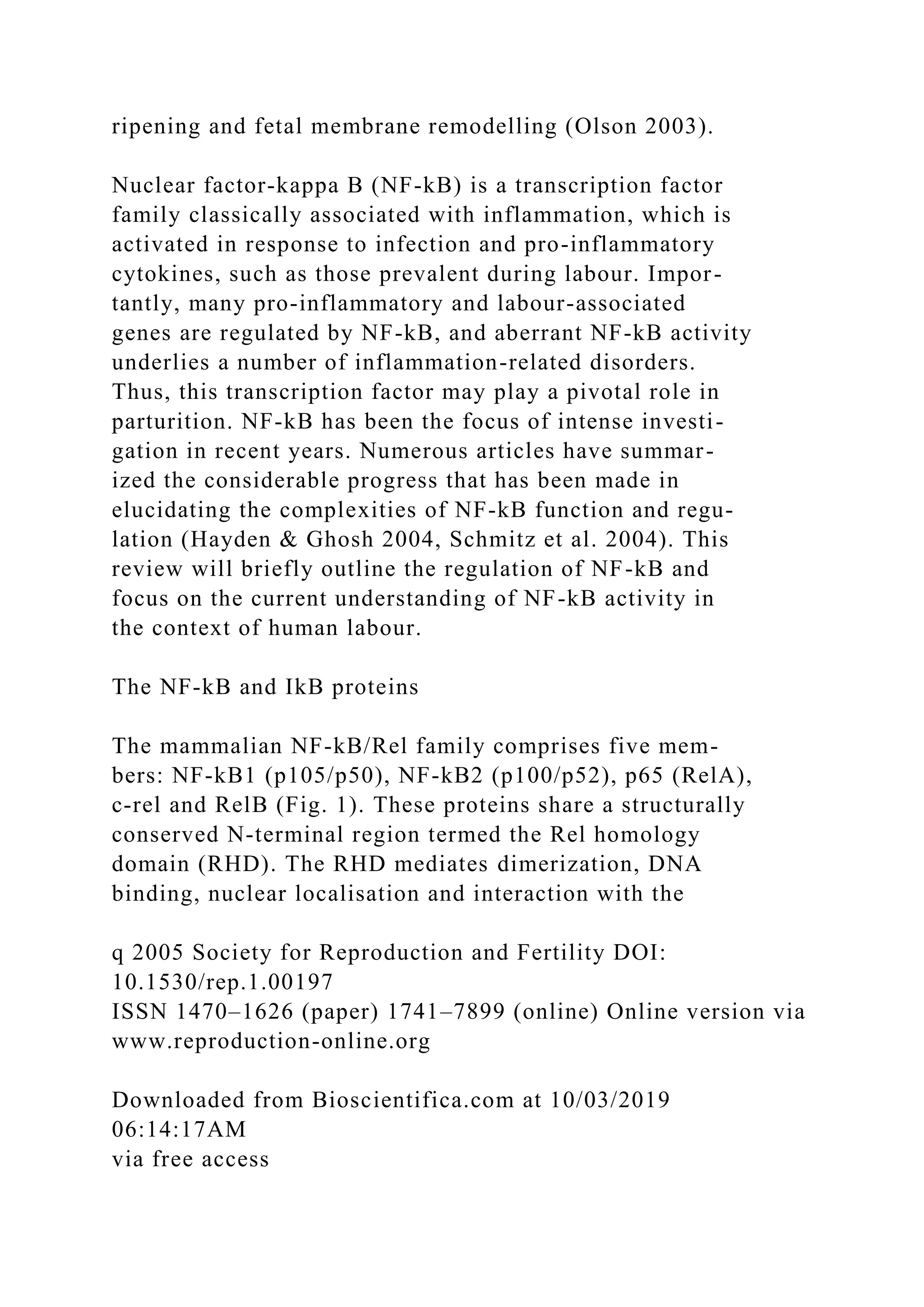 REPRODUCTIONREVIEWThe role of nuclear factor kappa B in hu.docx