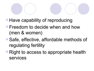Reproductive health and programmes | PPT
