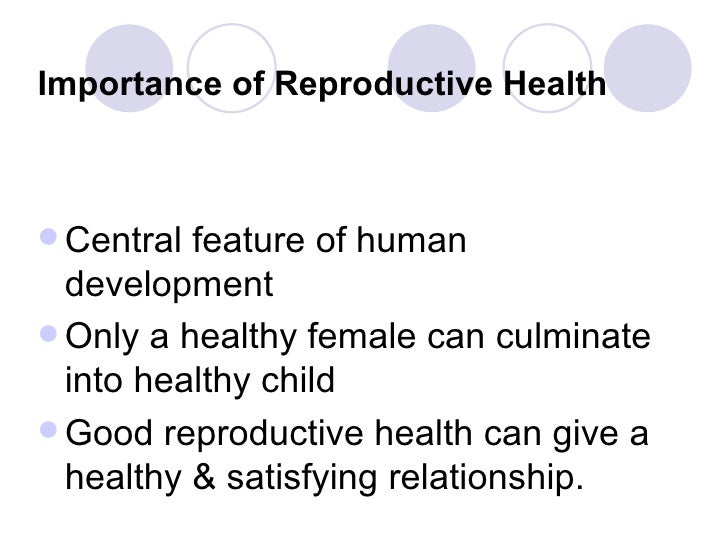 Reproductive health and programmes