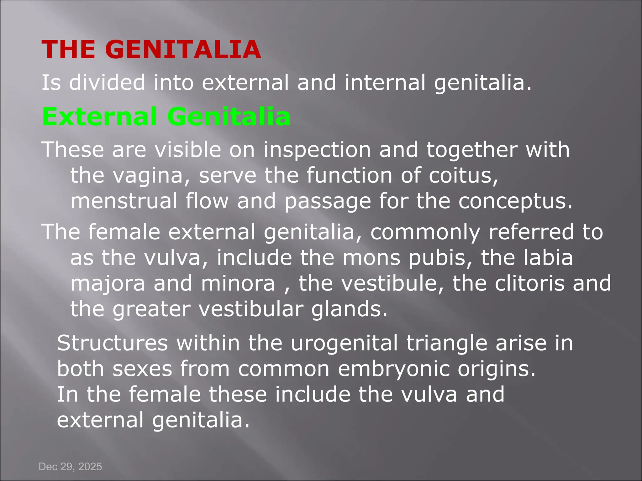 THE GROSS AND MICROSCOPIC ANATOMYOF THE FEMALE REPRODUCTIVE SYSTE.ppt