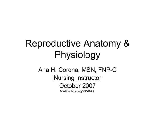 Reproductive anatomy & physiology | PPT