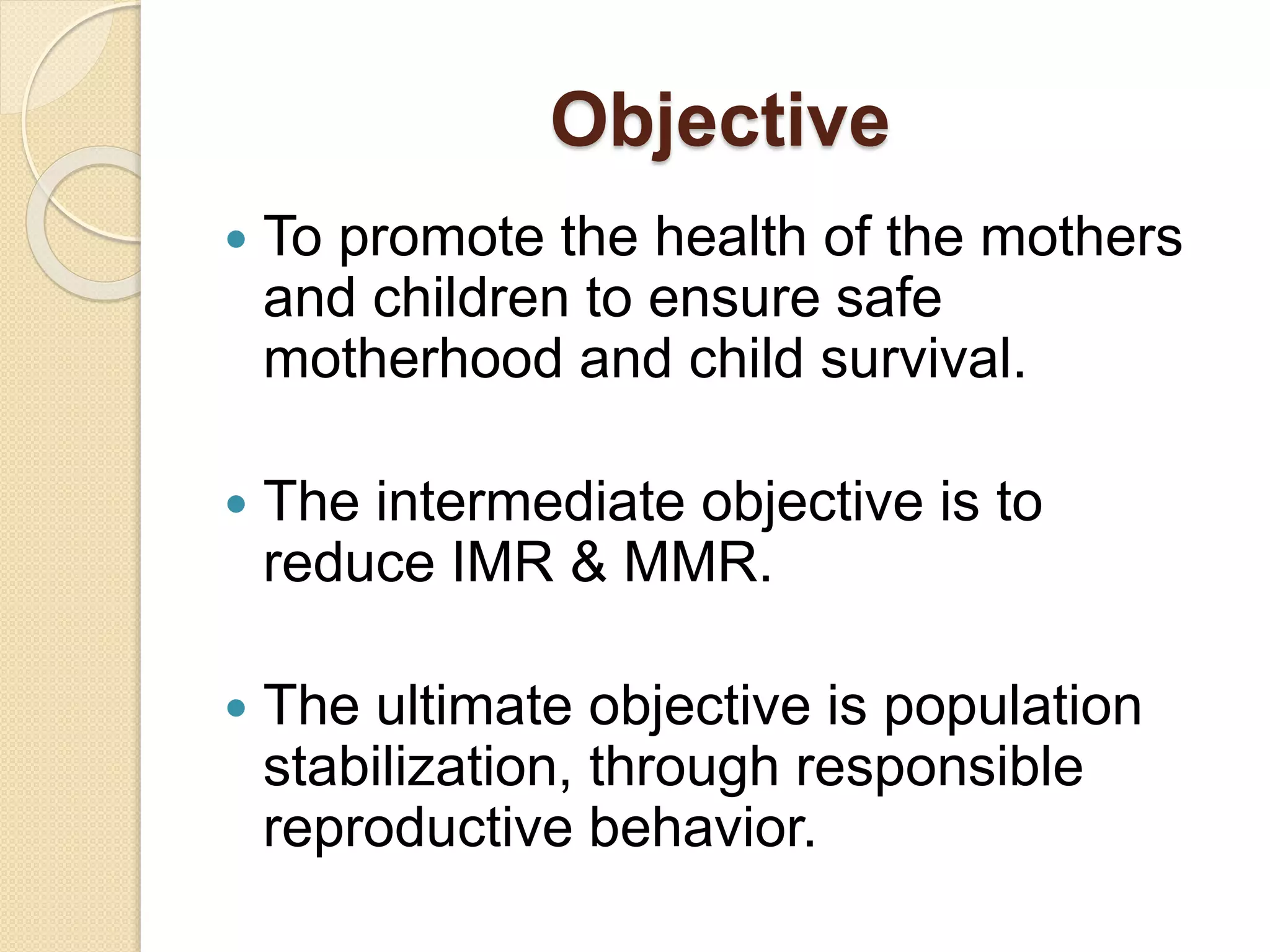 Reproductive and child health program | PPTX