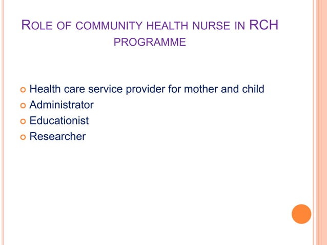 Reproductive and child health programme vinod | PPT