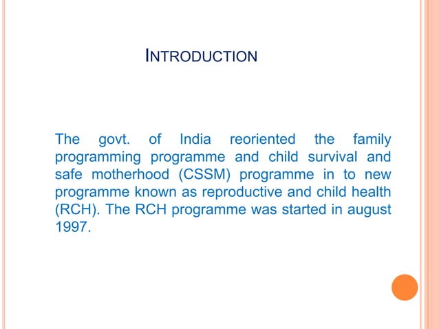 Reproductive and child health programme vinod | PPT